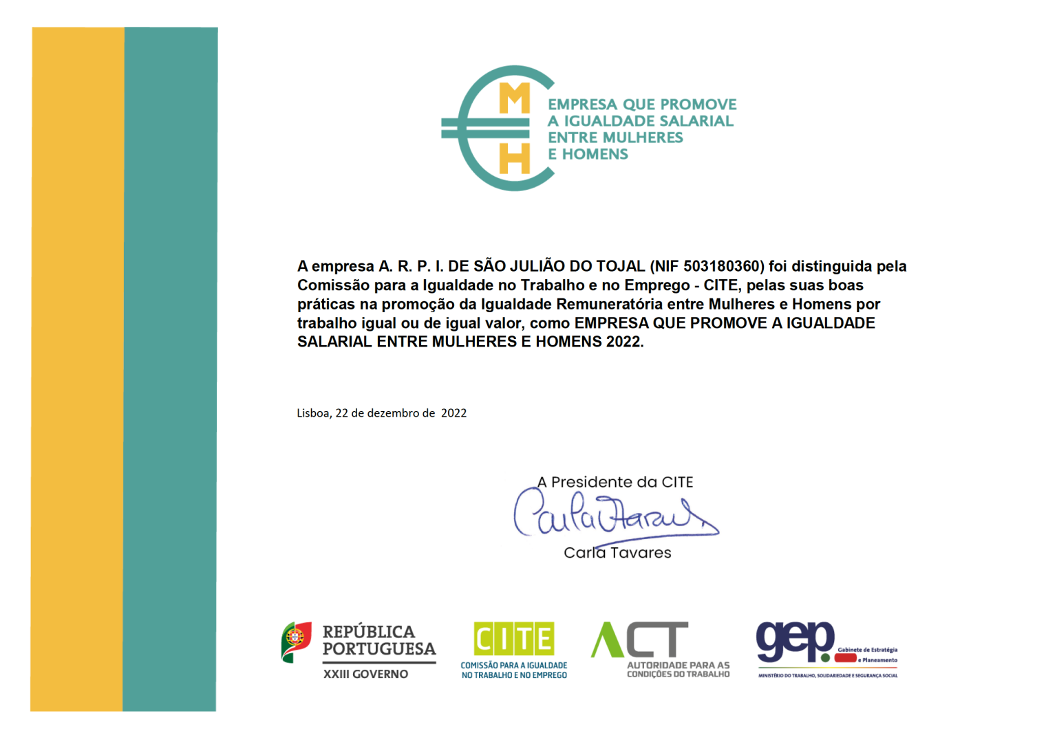 Certificado CITE - ARPI